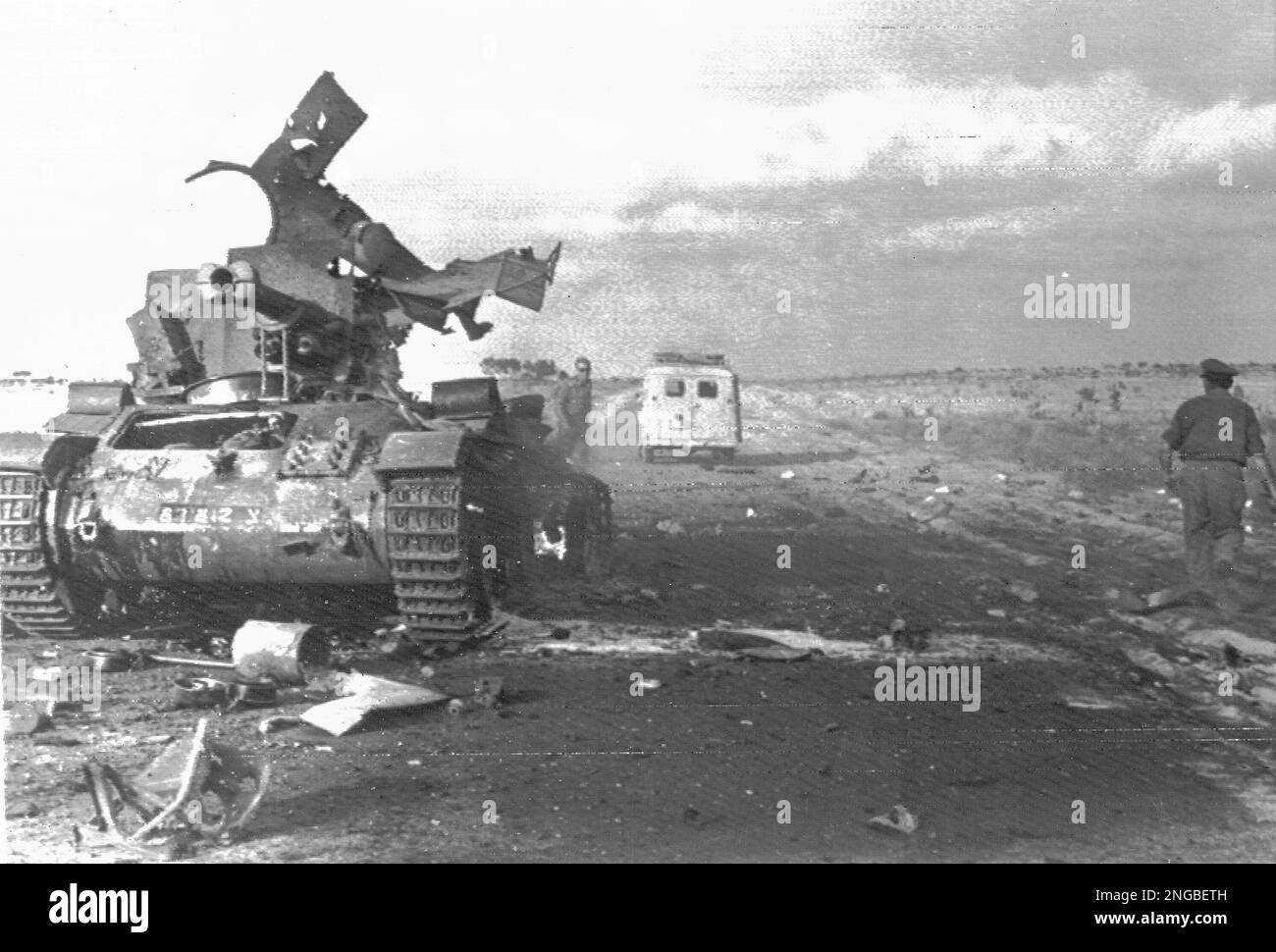 An Israeli vehicle moves up towards the fighting on the Israeli-Syrian ...