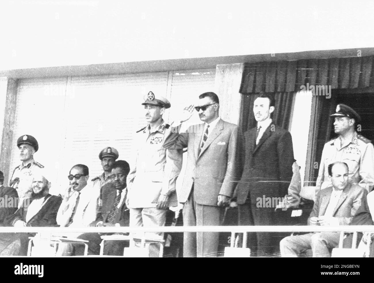 President Gamal Abdel Nasser of the United Arab Republic, centre ...