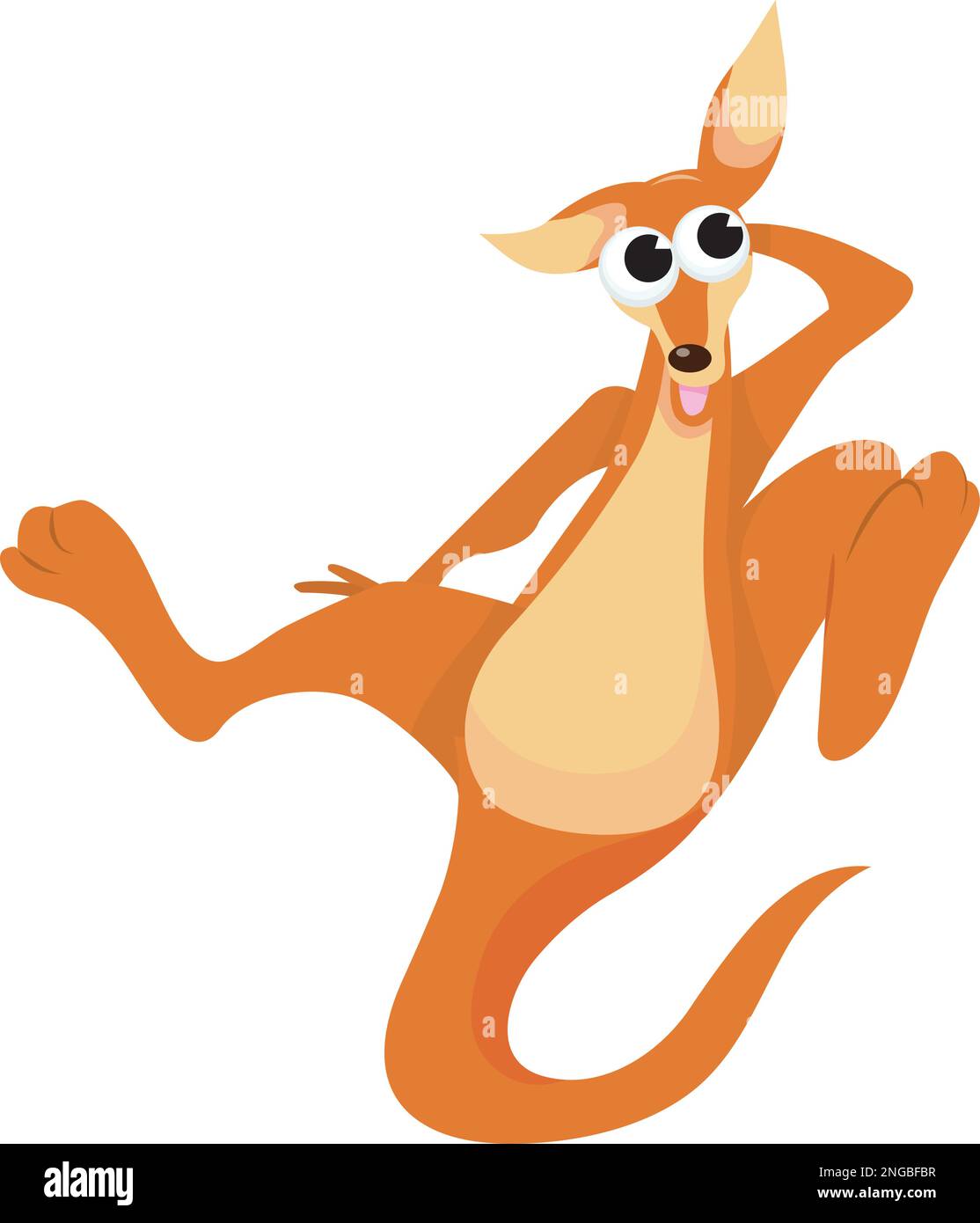 A cartoon vector illustration of a kangaroo hopping Stock Vector Image ...