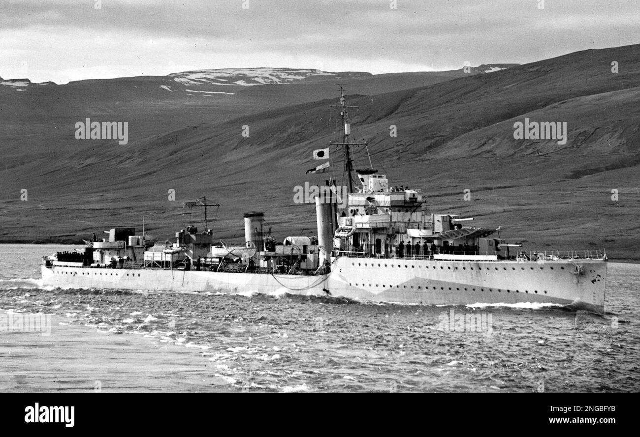 Britain's HMS Fury, an F-class destroyer in the Royal Navy, in July ...