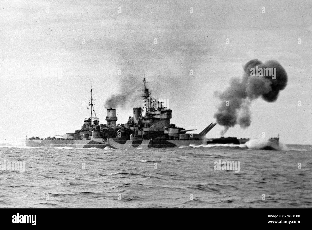 Britain's HMS Anson, a King George V class battleship in the Royal Navy ...