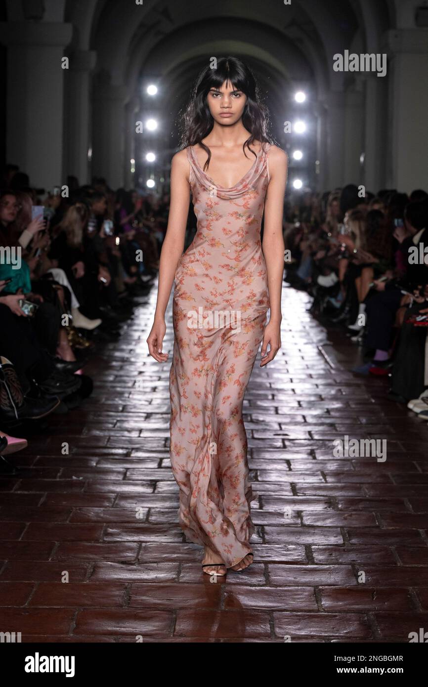 London, UK. 17th Feb, 2023. Models on the runway at the Annies Ibiza ...