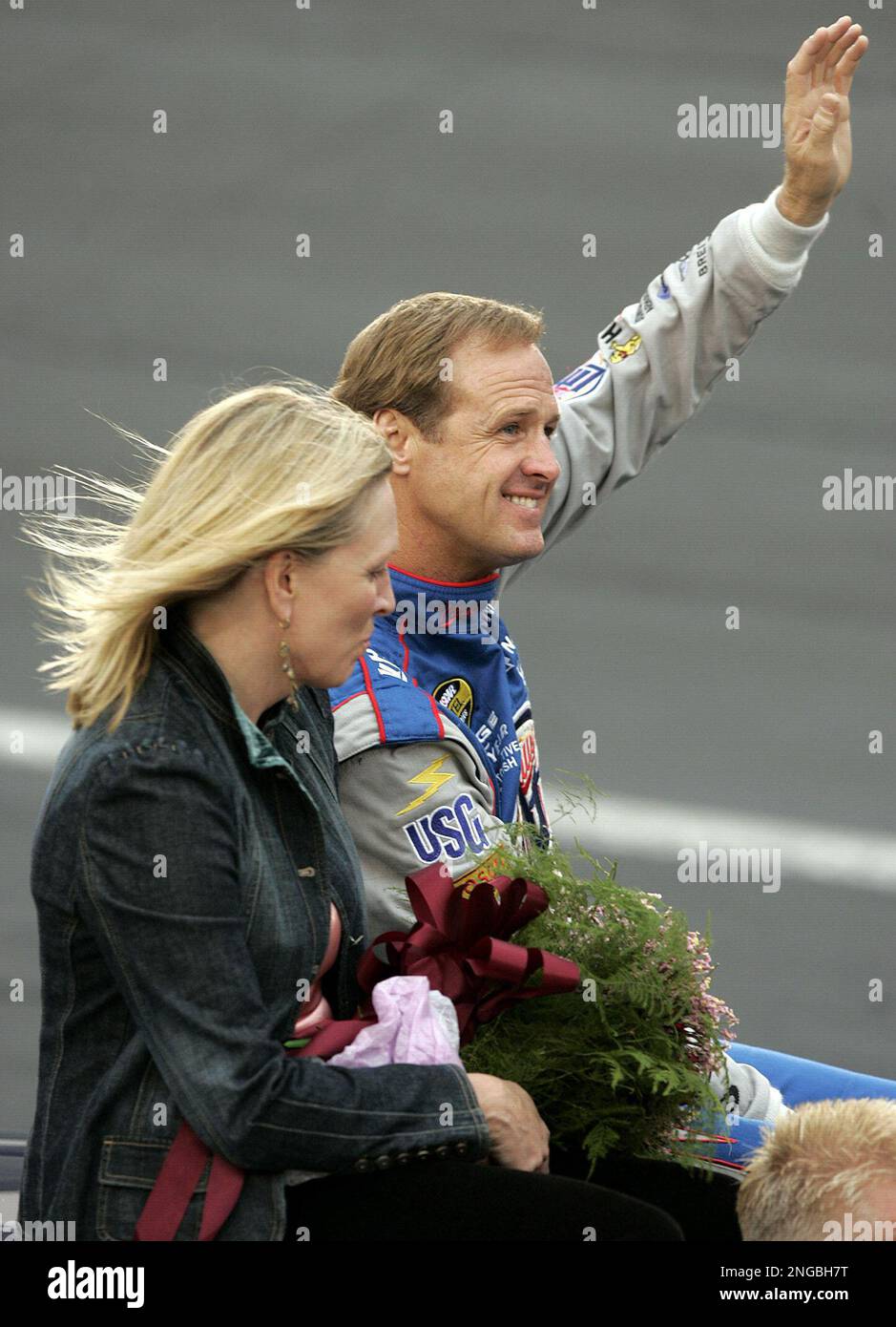 Rusty Wallace and his wife, Patti, ride in their final driver ...
