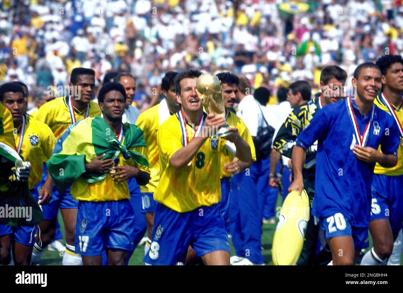 Brazilian soccer player DungaDunga holds the cup after Brazil defeated ...