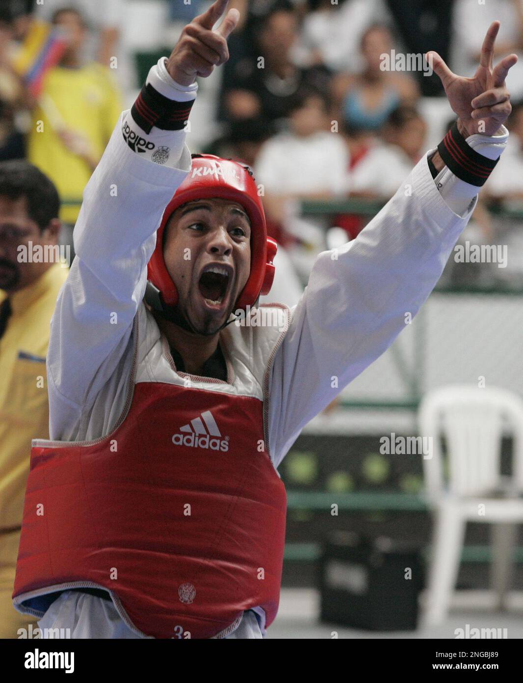 Venezuela's Danny Miranda celebrates after winning the gold medal in ...