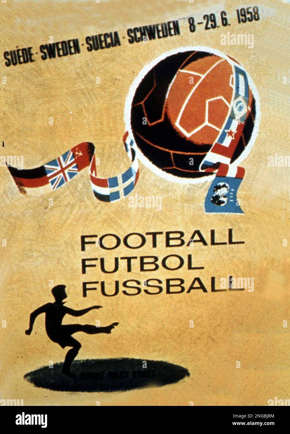 The Soccer World Cup logo, Sweden, 1958. Brazil defeated Sweden 5-2 in ...