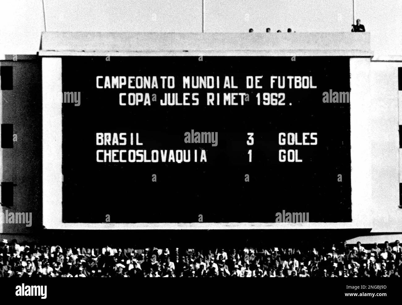 The scoreboard displays the result of the soccer World Cup Final in ...