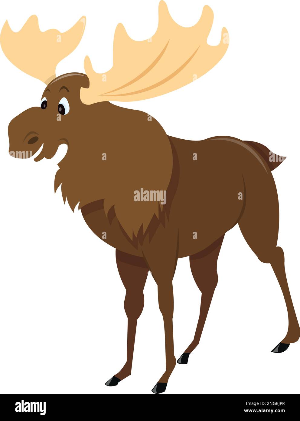 A cartoon vector illustration of a smiling moose Stock Vector Image ...