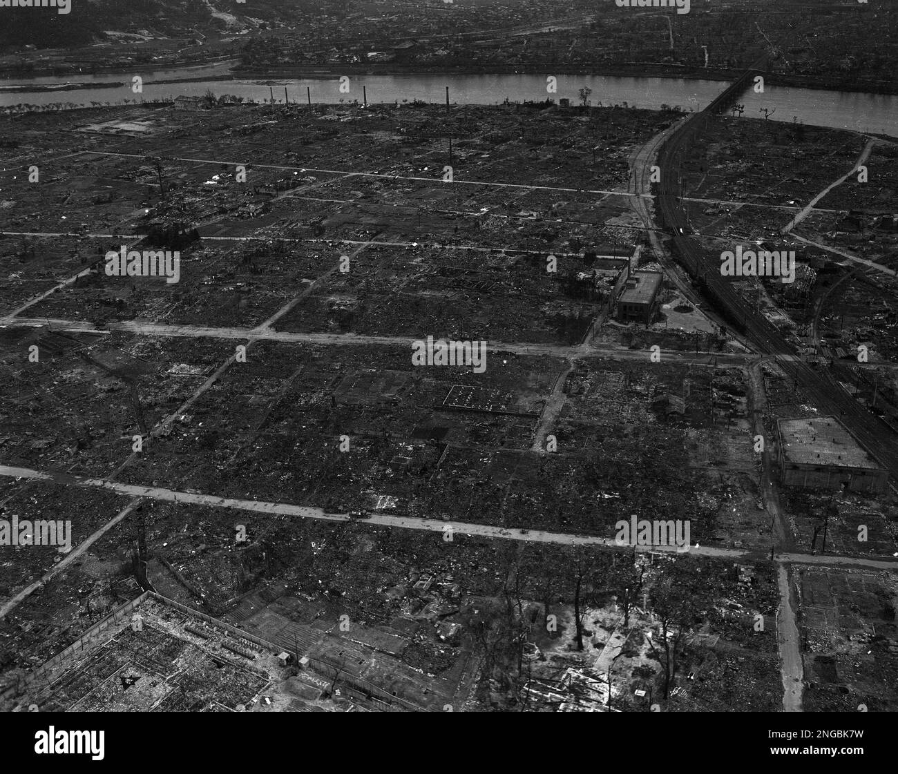 Aerial views of Hiroshima, Sept. 5, 1945, after the atomic bomb was ...