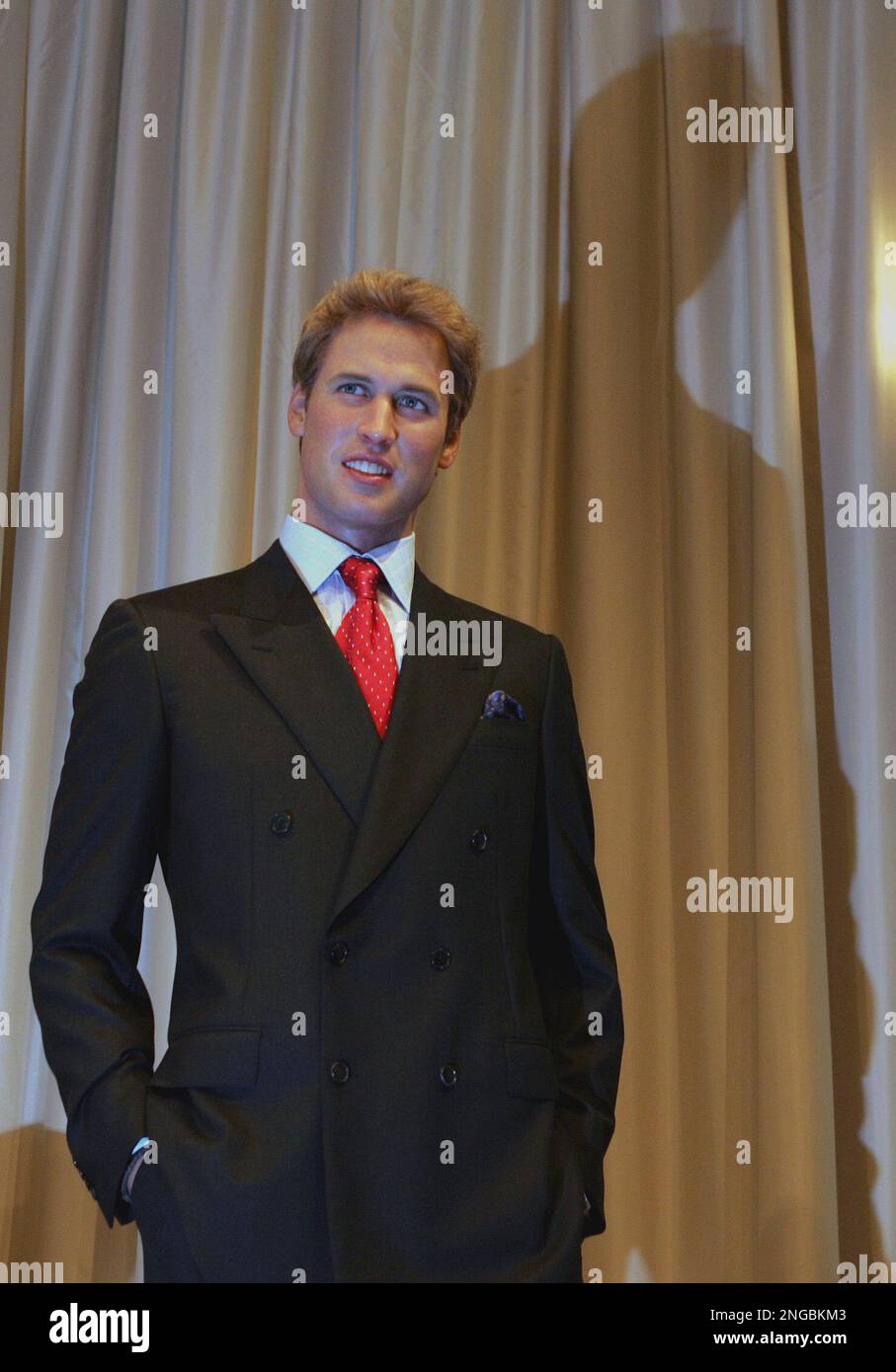 A wax work model of Britain's Prince William is unveiled at Madame ...
