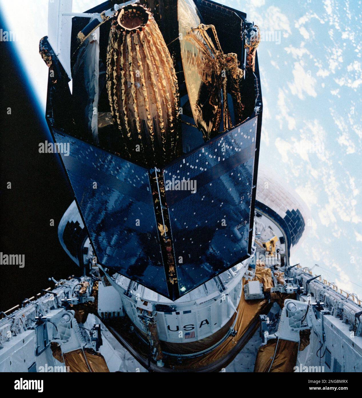 In this image provided by NASA, a close up of the tracking and relay ...