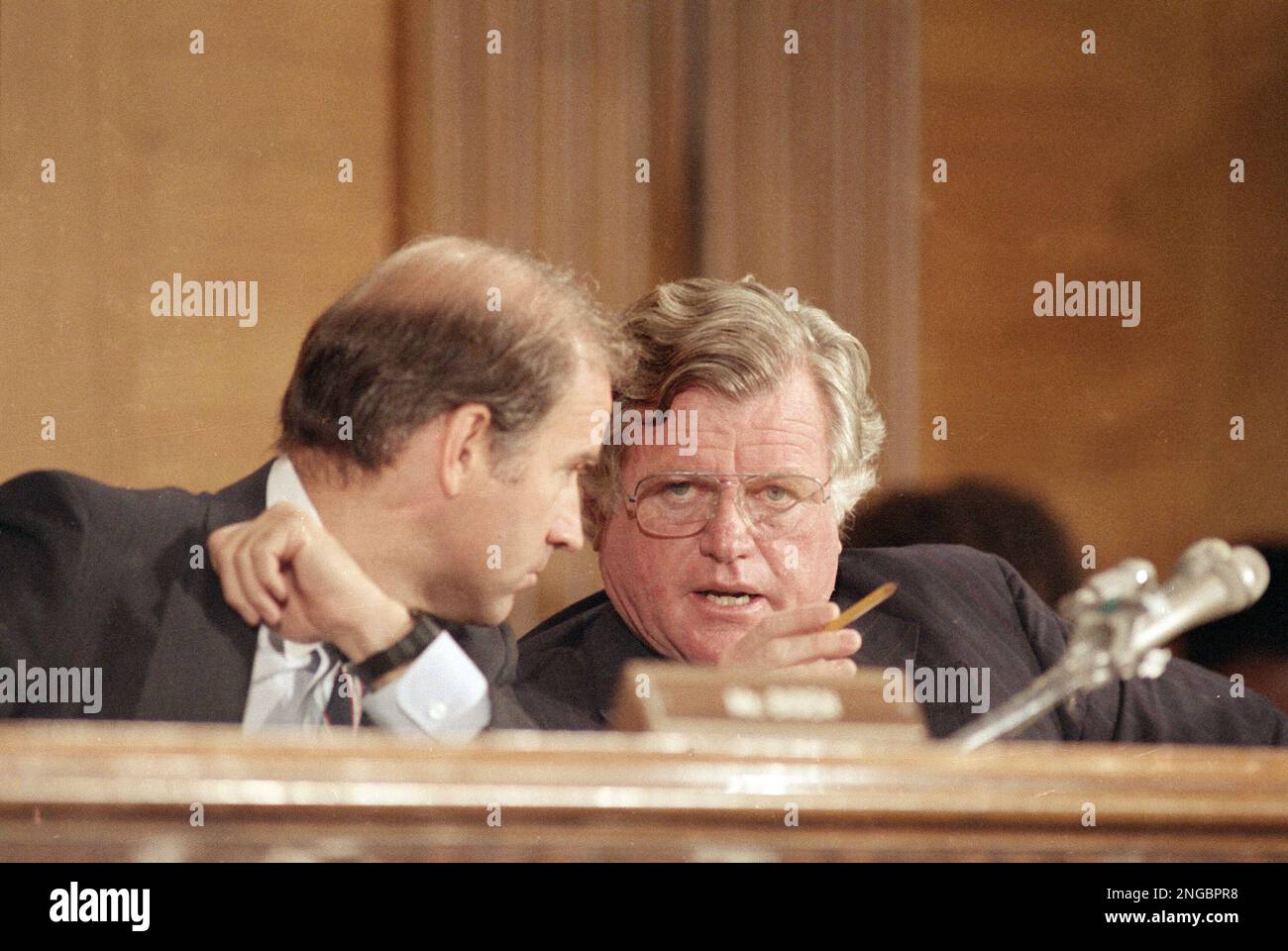 Sen. Edward Kennedy (D-Mass.), right, and Sen. Joseph Biden (D-Del ...