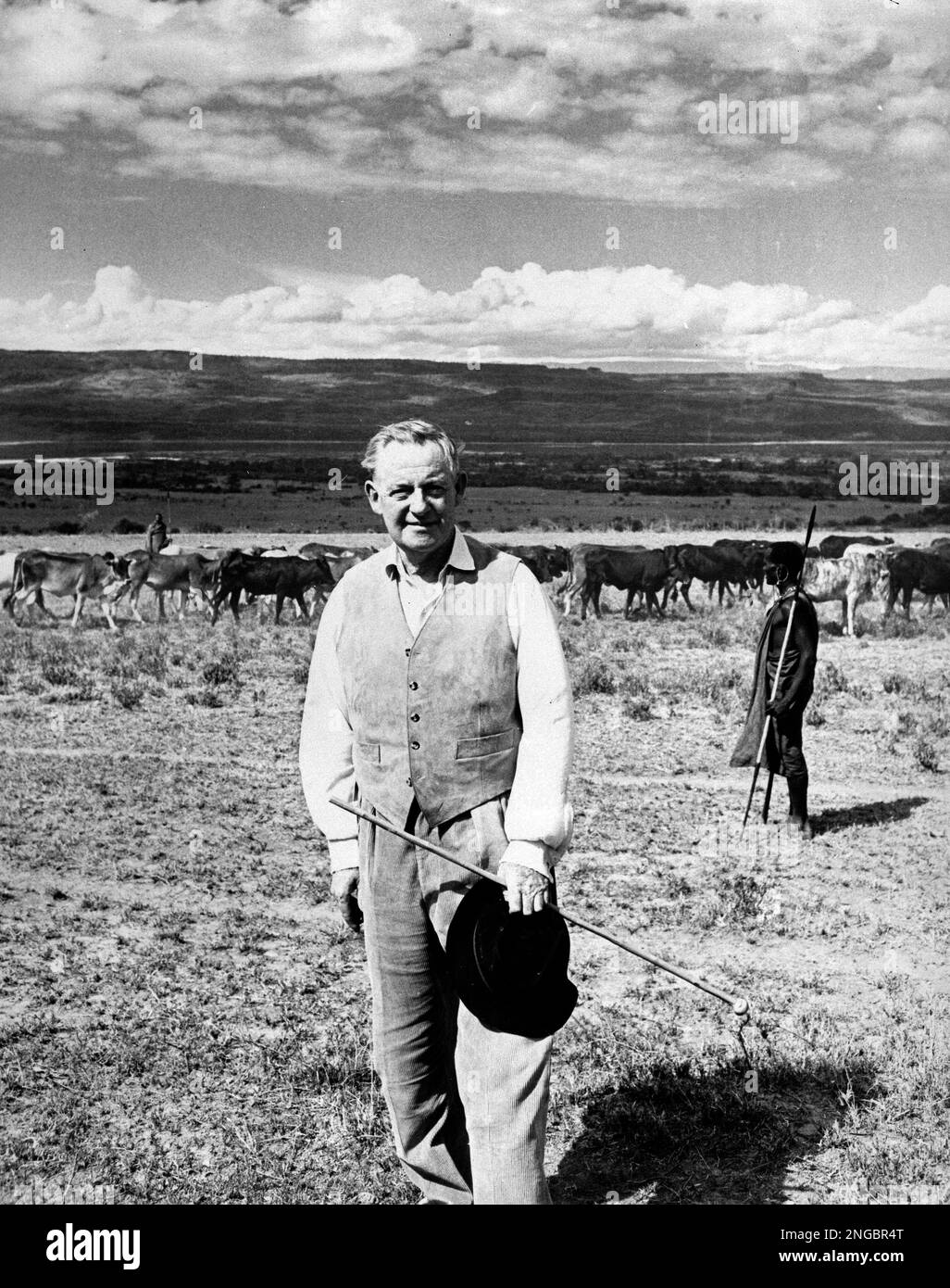 Lord Delamare stands on his 48,000 acre ranch, near Naivasha, 75 miles ...