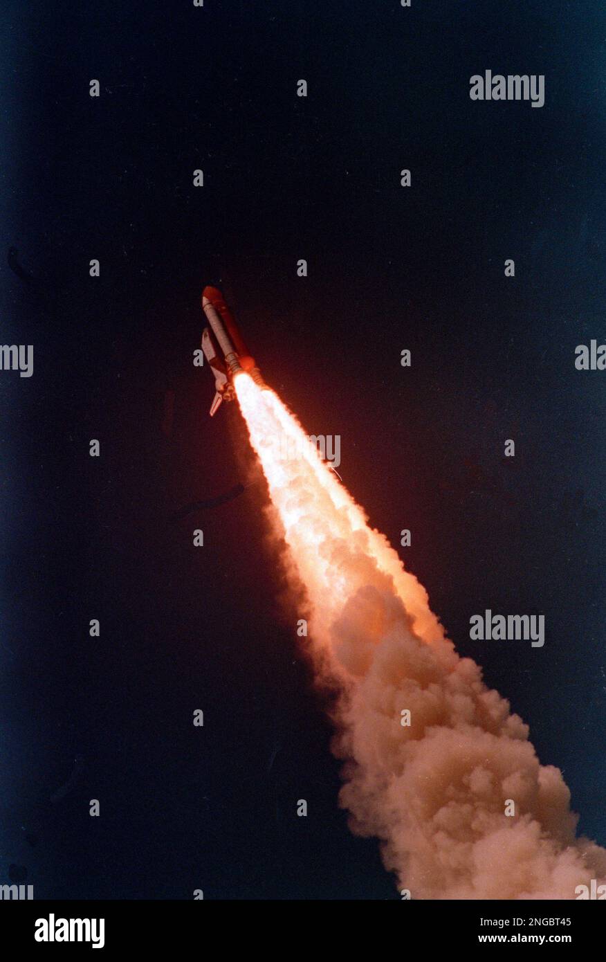 The space shuttle Discovery heads for orbit from the Kennedy Space ...