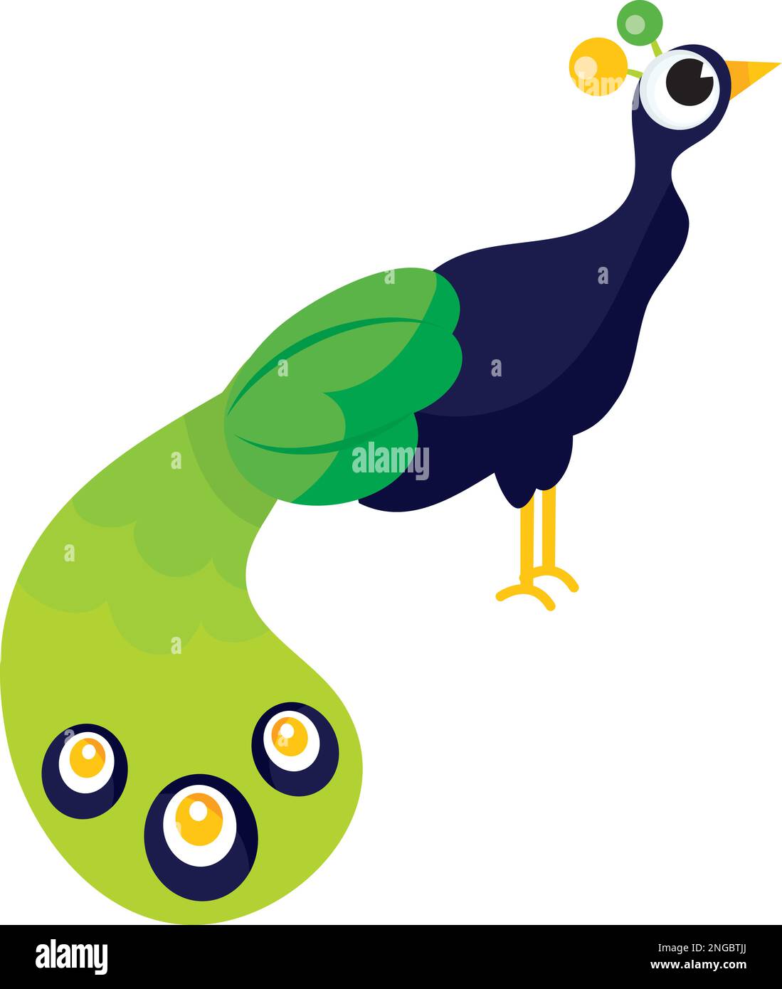 A Cartoon Vector Illustration Of A Beautiful Cute Peacock Stock Vector Image And Art Alamy