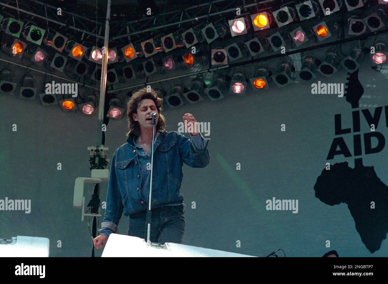 Bob Geldof, Irish lead singer of the Boomtown Rats, and organizer of ...
