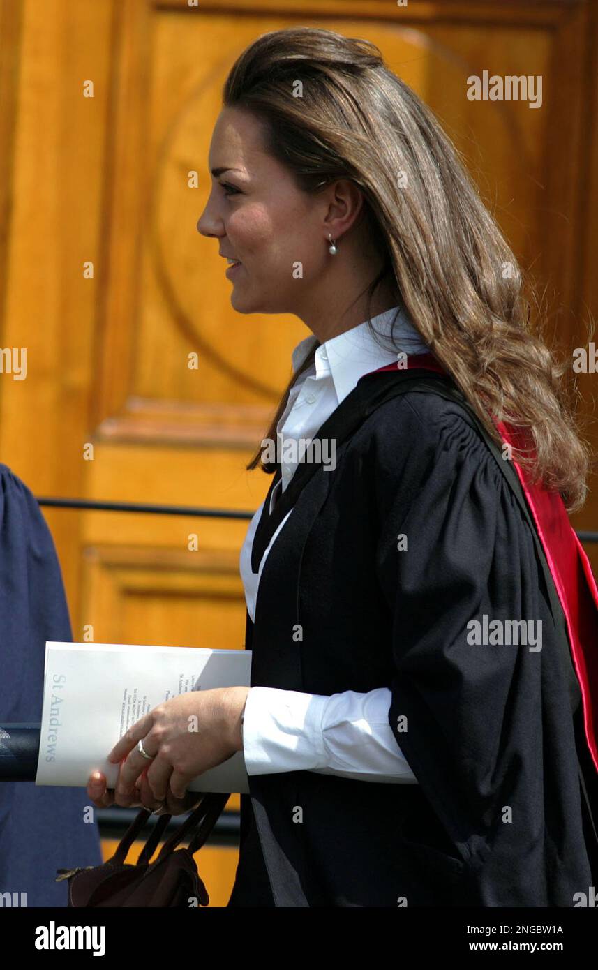 Britain's Prince William's girlfriend Kate Middleton leaves after ...