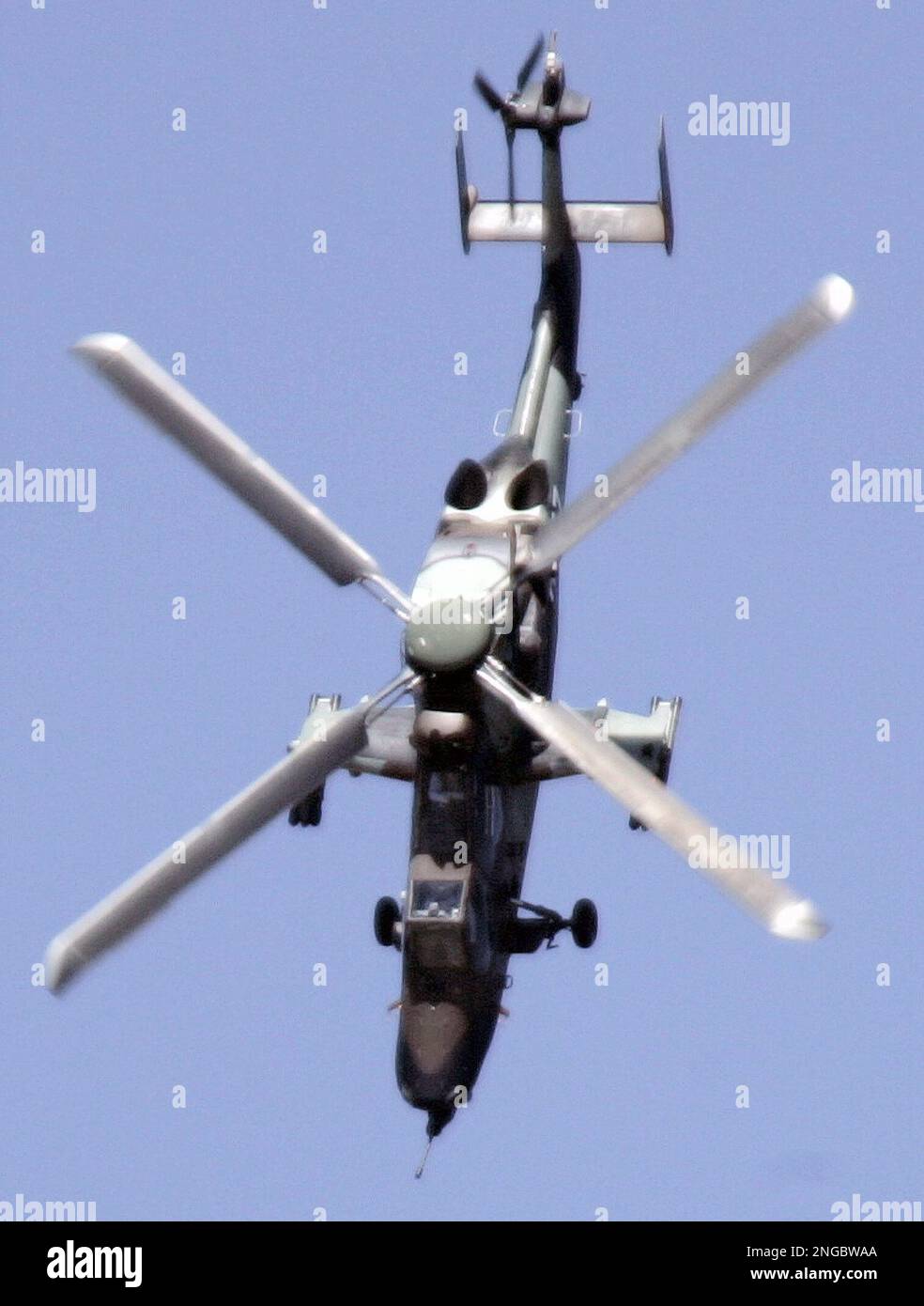 The Eurocopter NH90 Tigre makes a loop during its demonstration flight ...