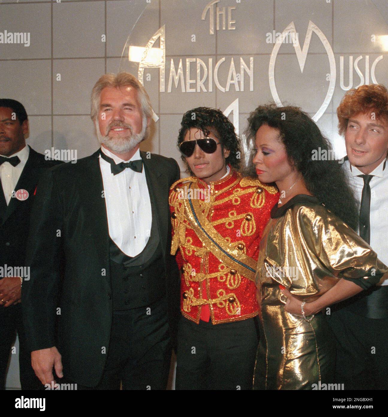 From left, musicians Kenny Rogers, Michael Jackson, Diana Ross, and ...