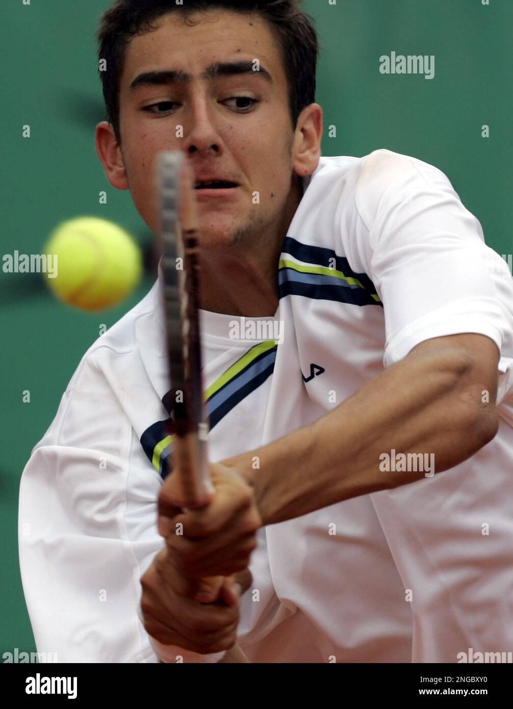 Croatia's Marin Cilic returns the ball in the Boys' final match of the ...