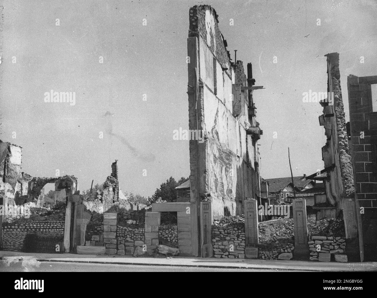 Buildings in the ancient Basque village of Guernica are laid waste ...