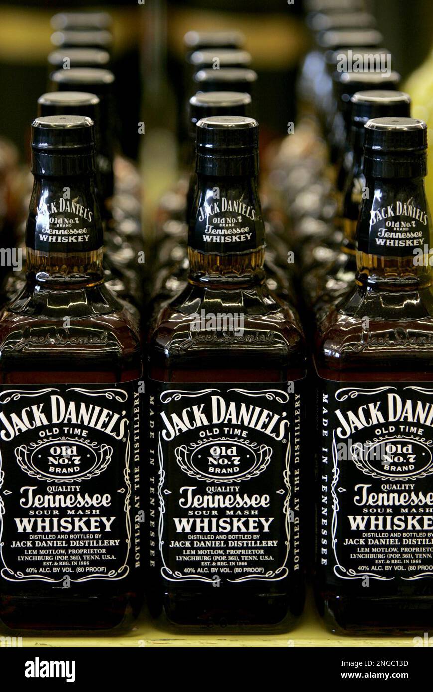 Bottles of Jack Daniel's Tennessee Whiskey is on display at a Kansas ...