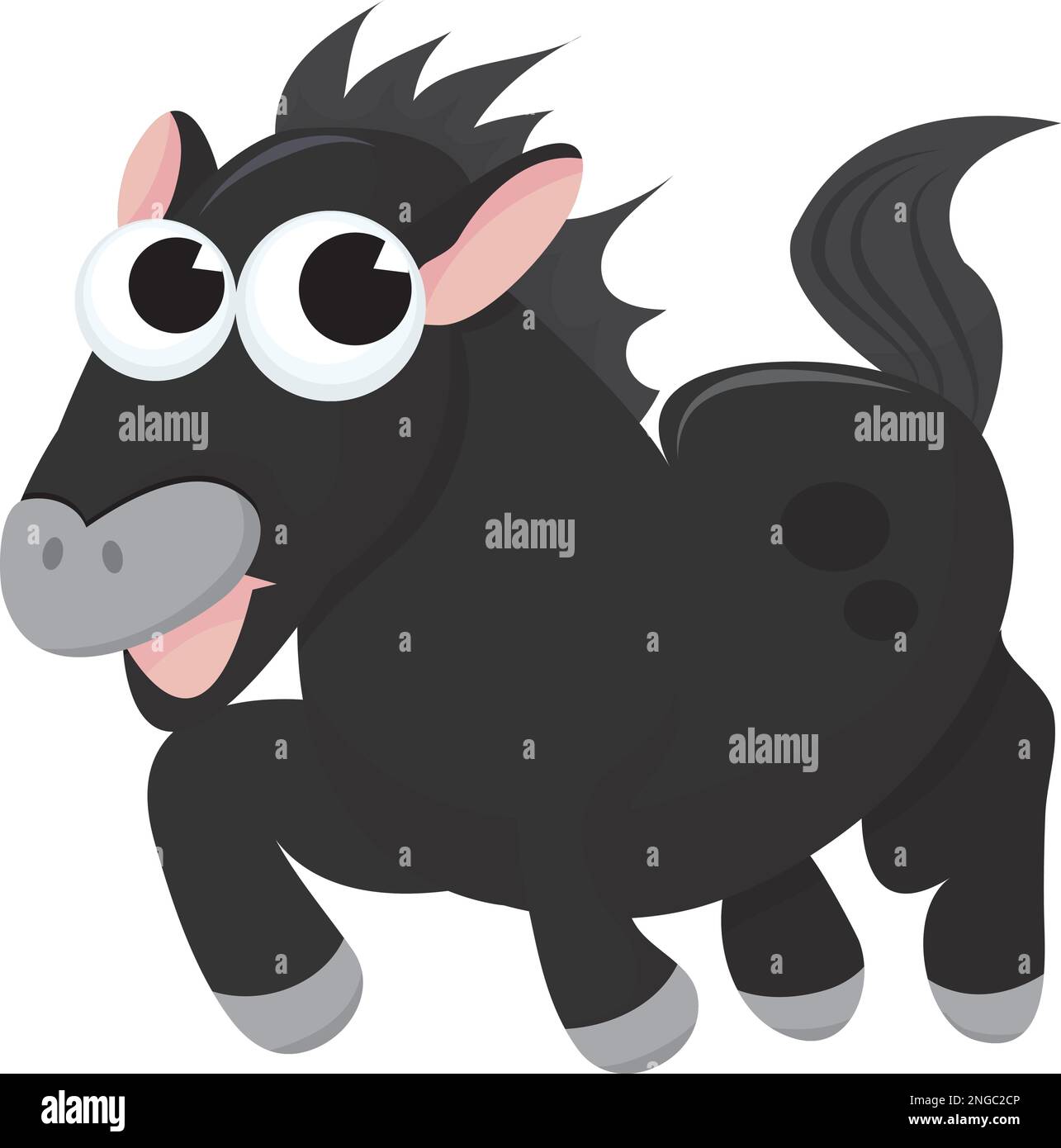 A dark black cartoon stalion vector illustration Stock Vector Image ...