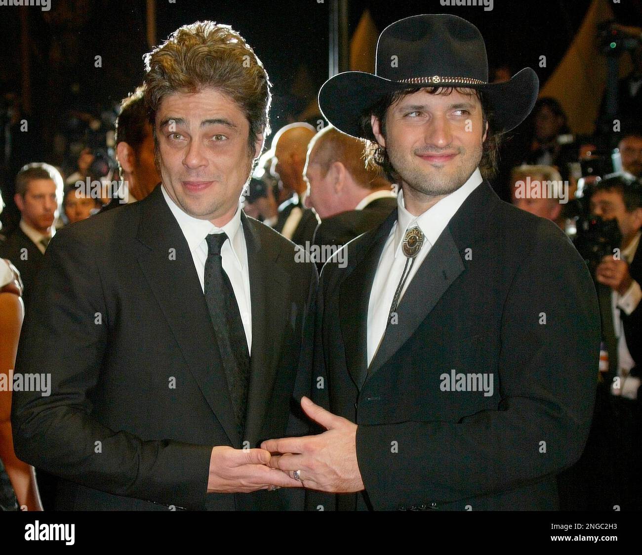 U.S. actor Benicio del Toro, left, and director Robert Rodriguez arrive ...