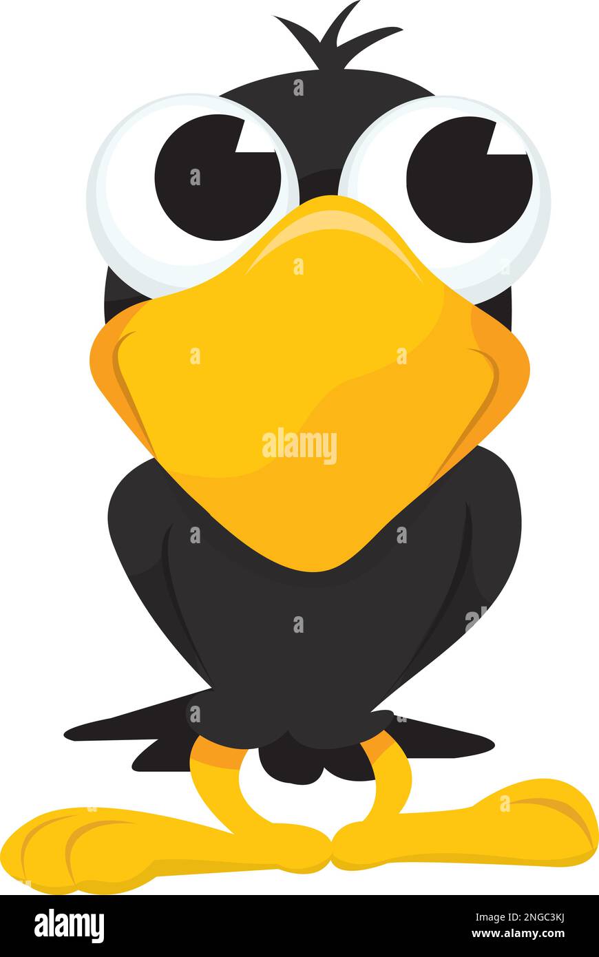 A cartoon vector illustration of a cute crow just standing Stock Vector ...