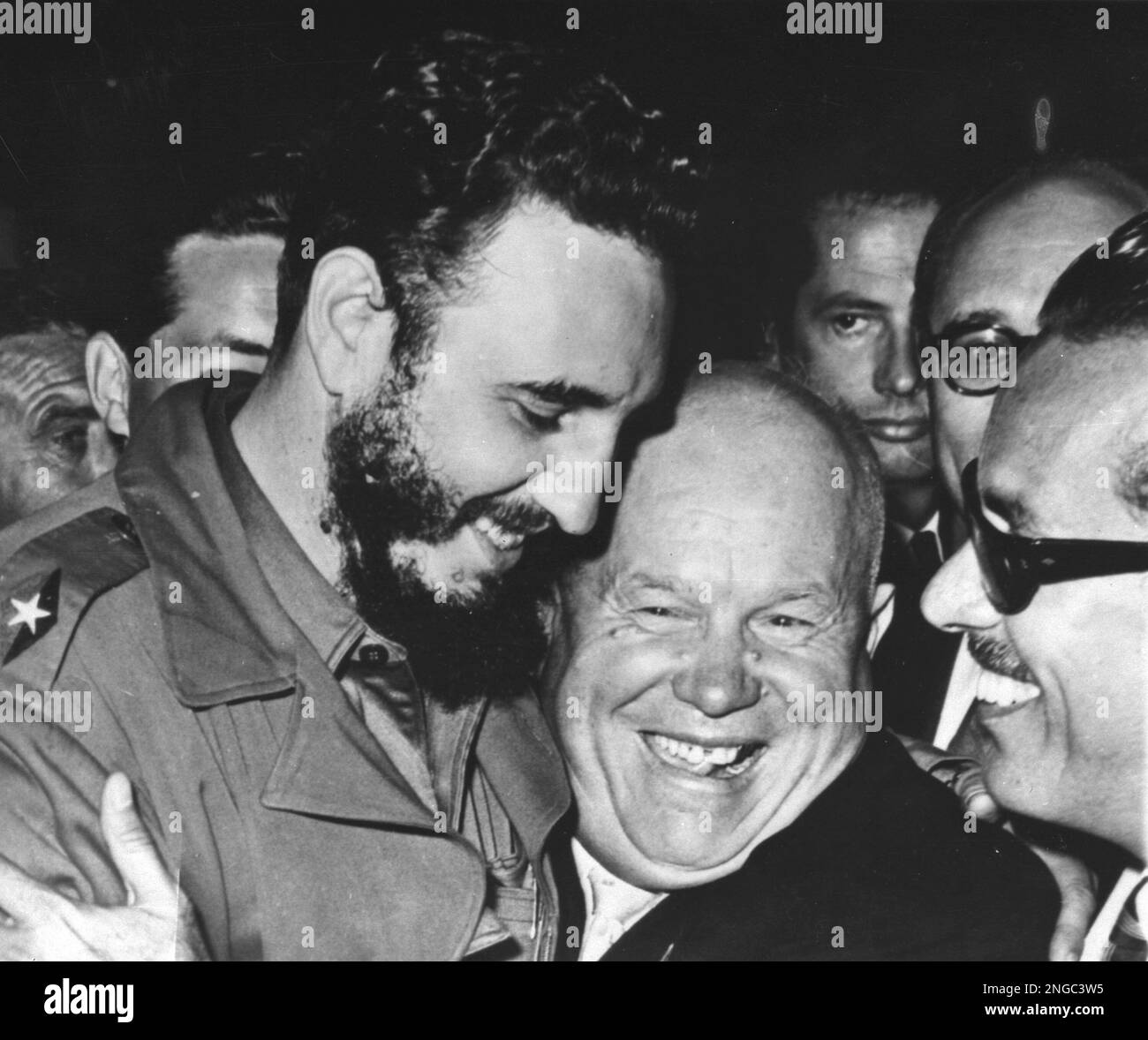 Cuba's Prime Minister Fidel Castro and Soviet Premier Nikita Khrushchev ...