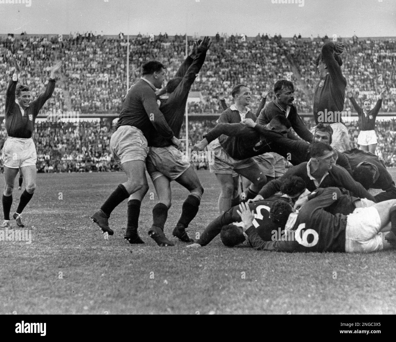 British Lions, from left, captain Arthur Smith, Syd Millar, Bryn ...