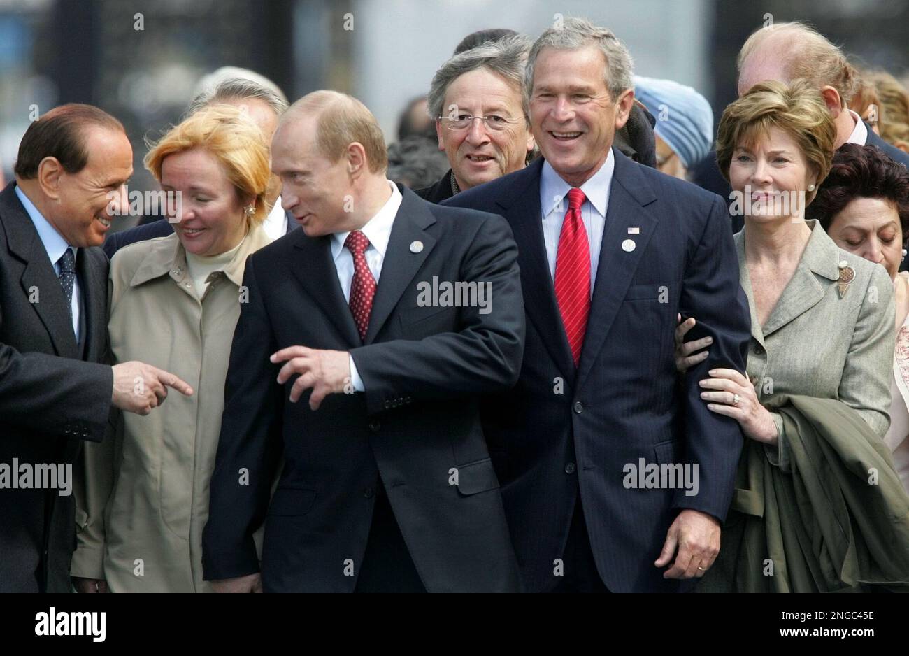 From left to right, Italian Prime Minister Silvio Berlusconi, Lyudmila ...