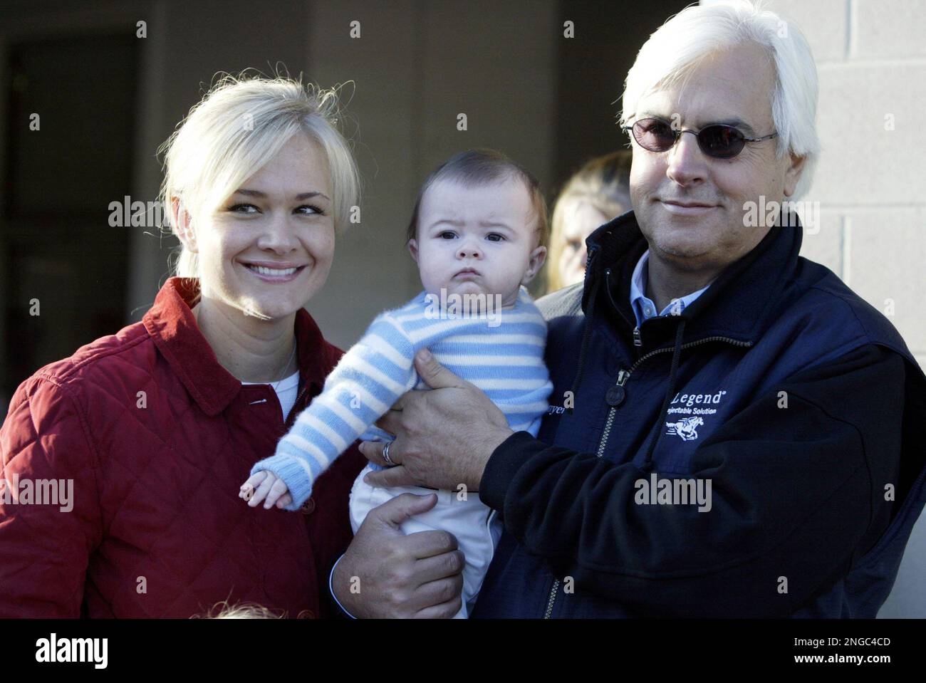 Trainer Bob Baffert, right, his wife Jill and their four-month-old baby ...