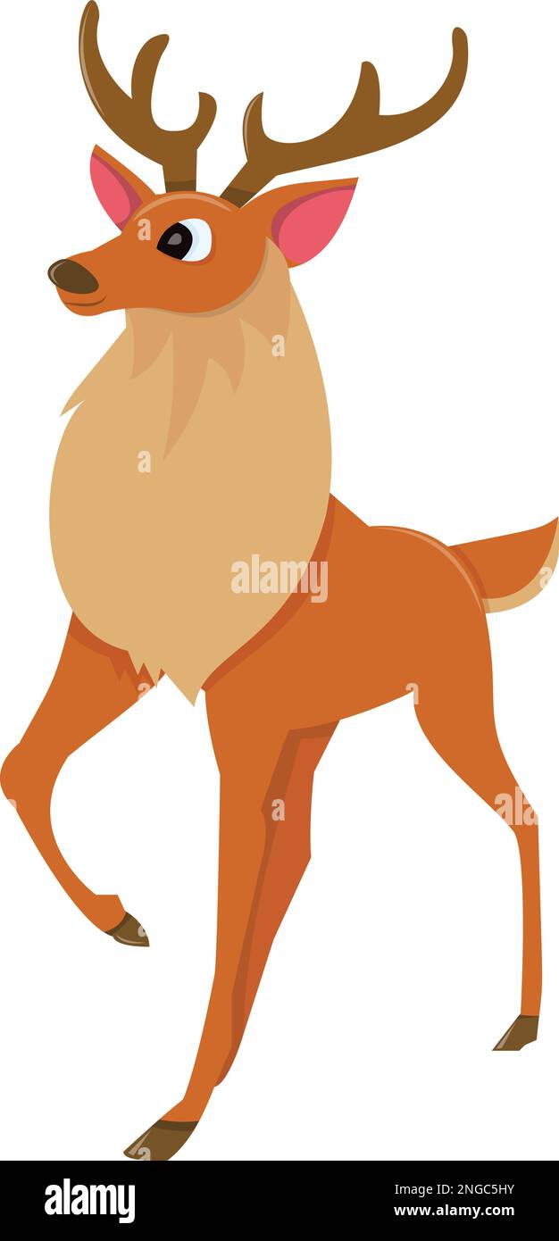 A cartoon vector illustration of a handsome reindeer Stock Vector Image ...
