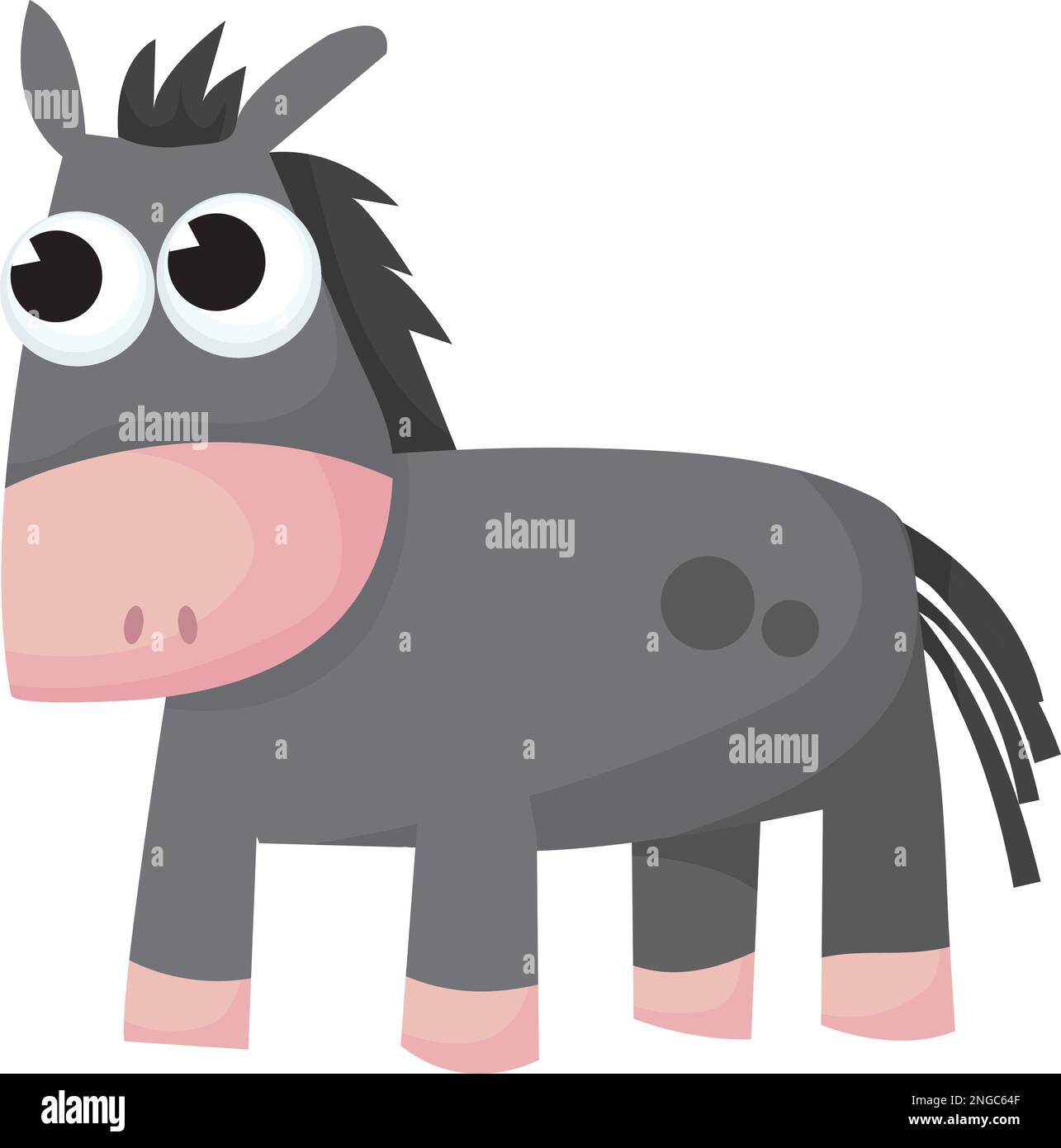 A cute donkey cartoon vector illustration Stock Vector Image & Art - Alamy