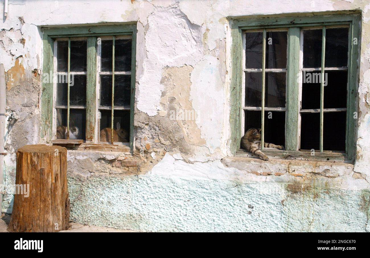 Outside view of the house in Traunstein, southern Germany, where German ...