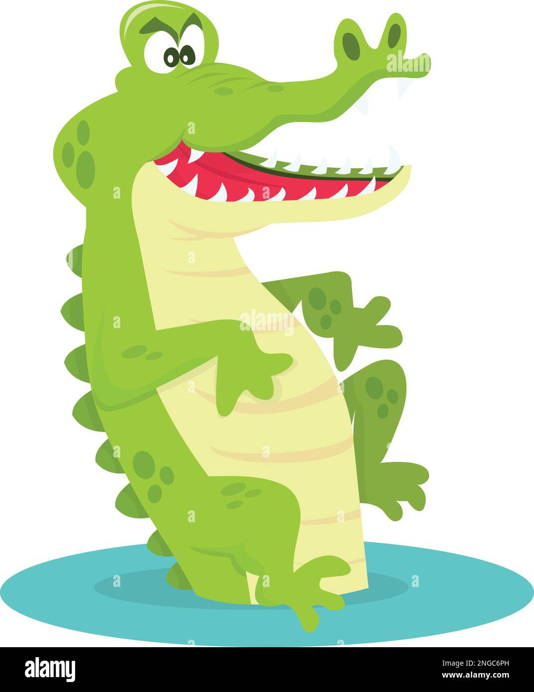 A cartoon vector illustration of a sinister looking crocodile sitting ...