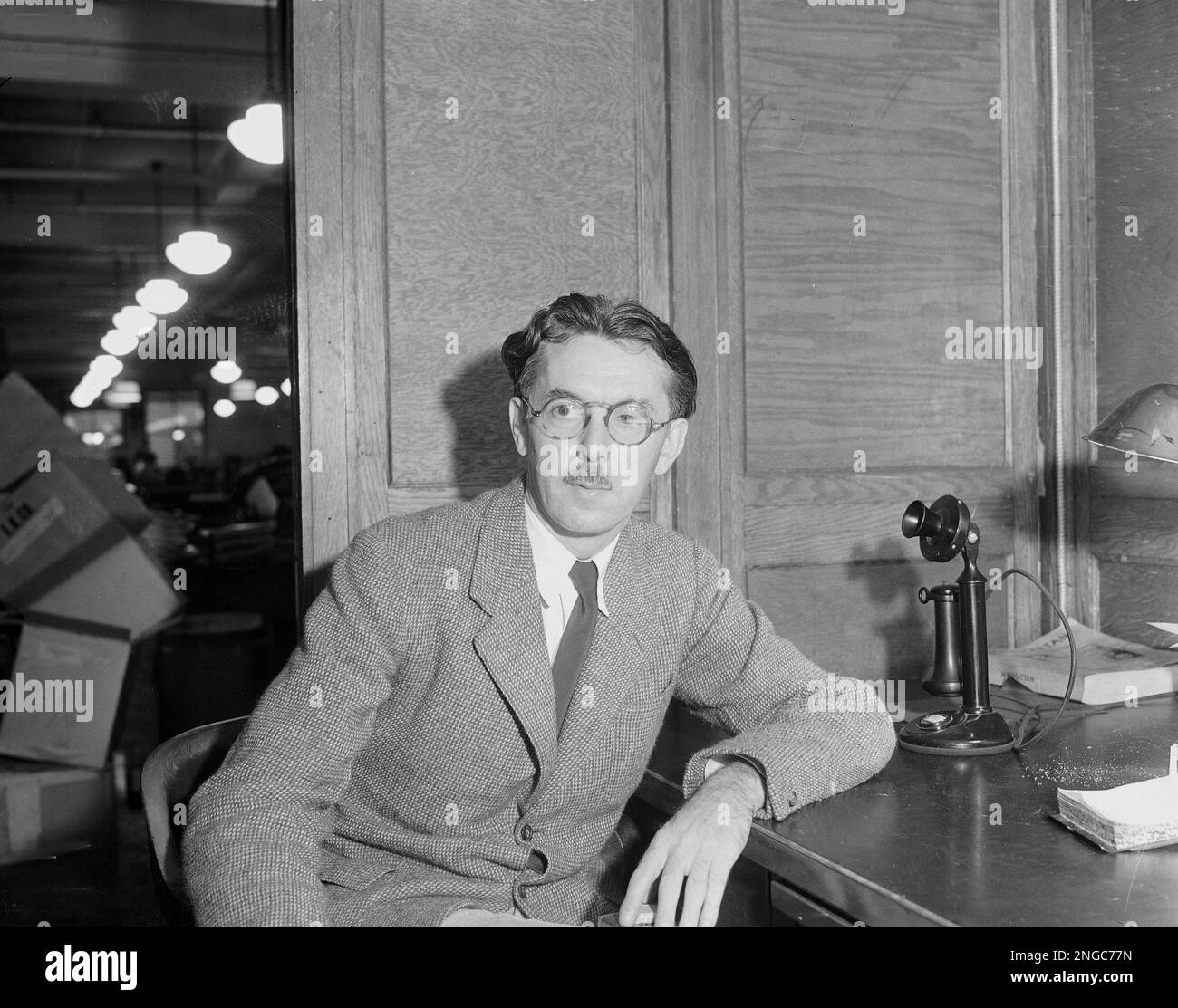 Comic Artist James Thurber, Aug. 8, 1936. (AP Photo Stock Photo - Alamy