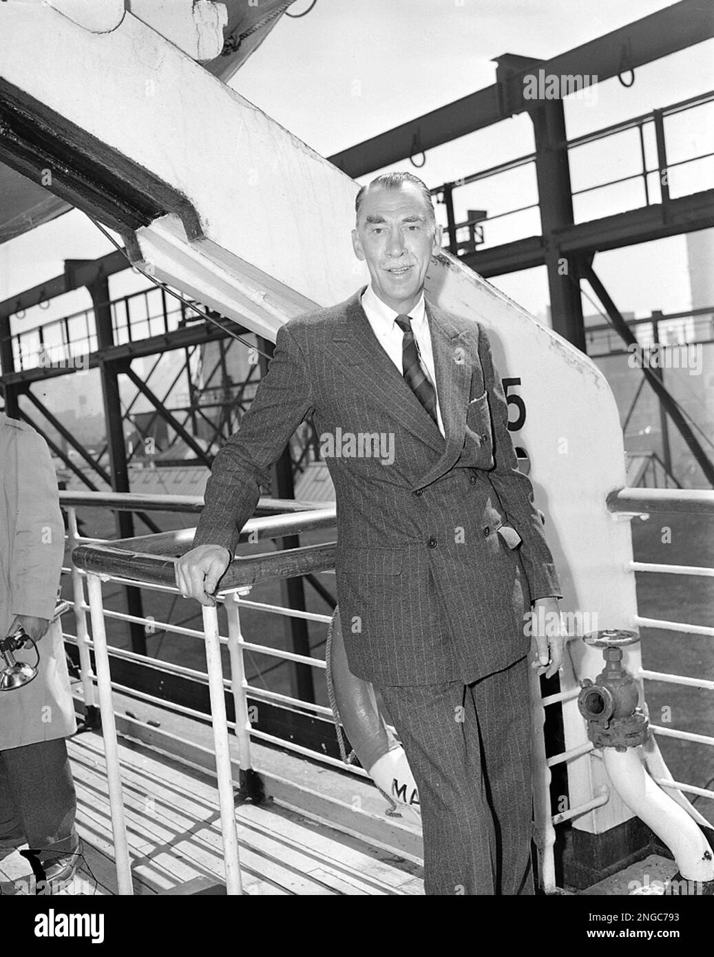 Robert E. Sherwood, playwright and biographer, aboard the Cunard liner ...