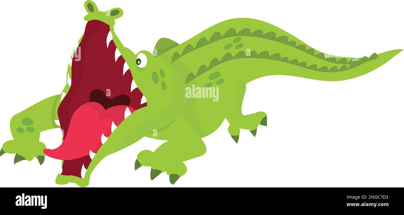 A cartoon vector illustration of a menacing looking crocodile ready to ...