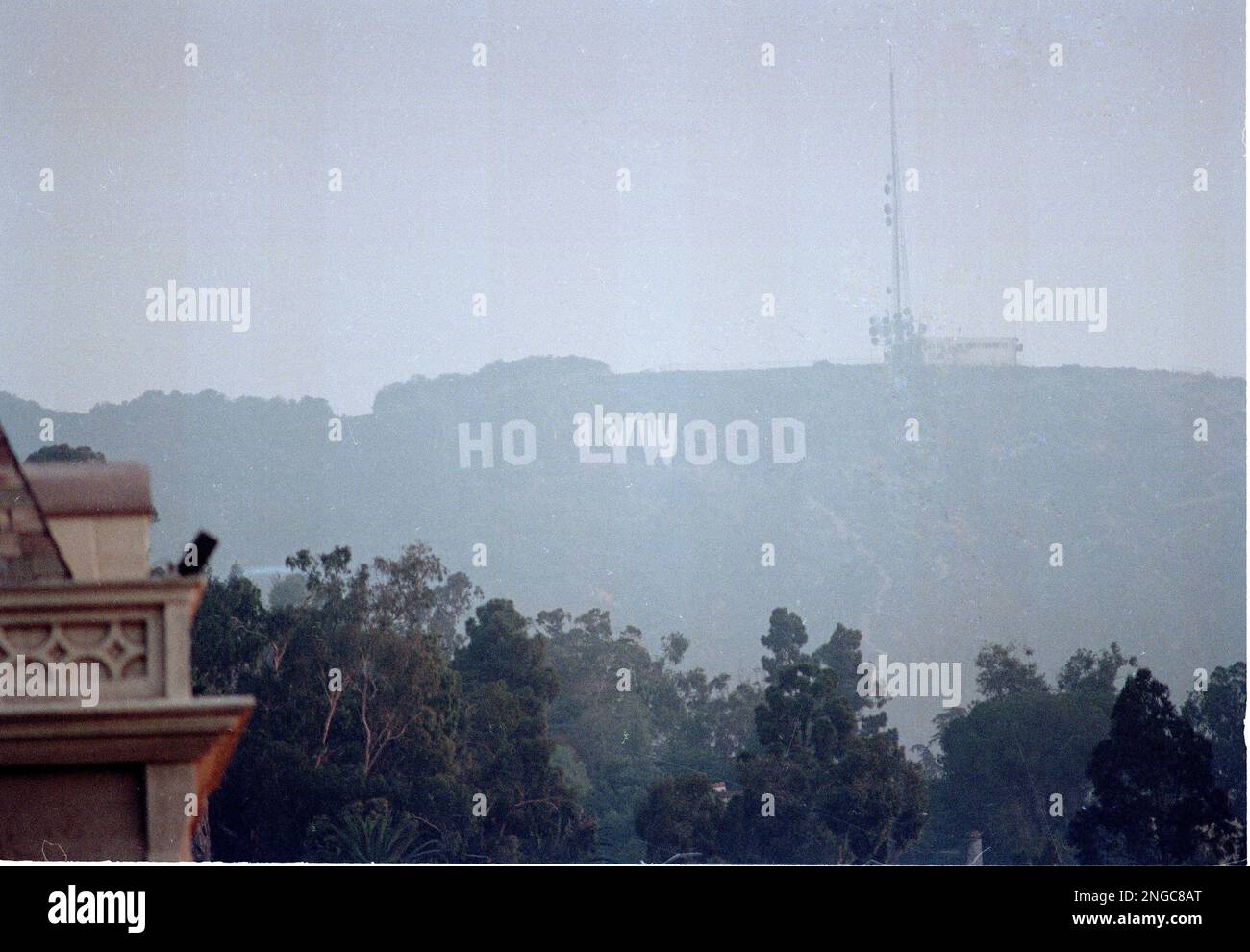 The Hollywood sign is seen after pranksters altered the sign by ...