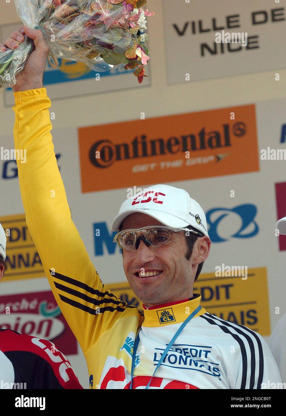 Bobby Julich of U.S. celebrates after winning the Paris-Nice cycling ...