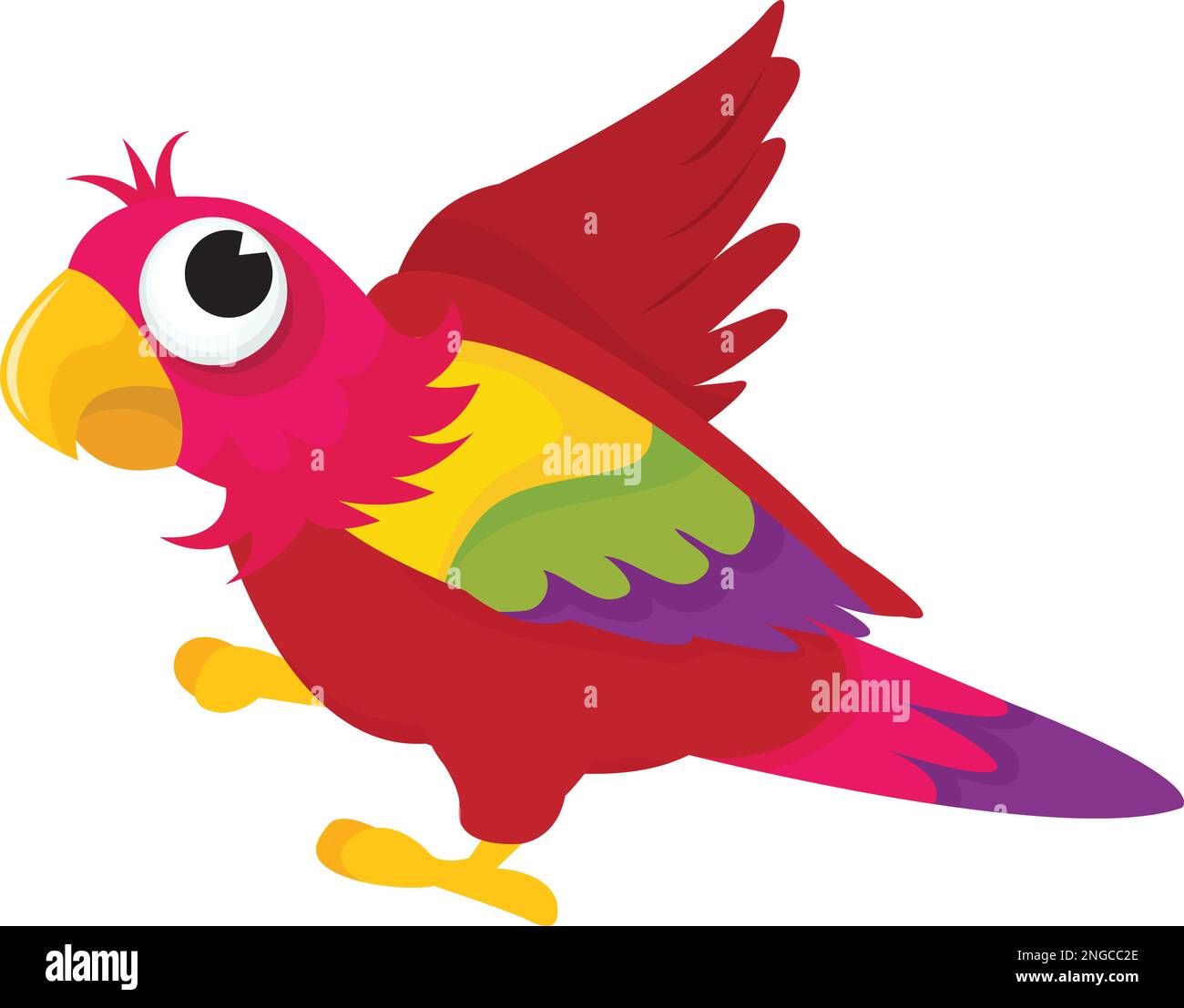 A cartoon vector illustration of parrot perching Stock Vector Image ...