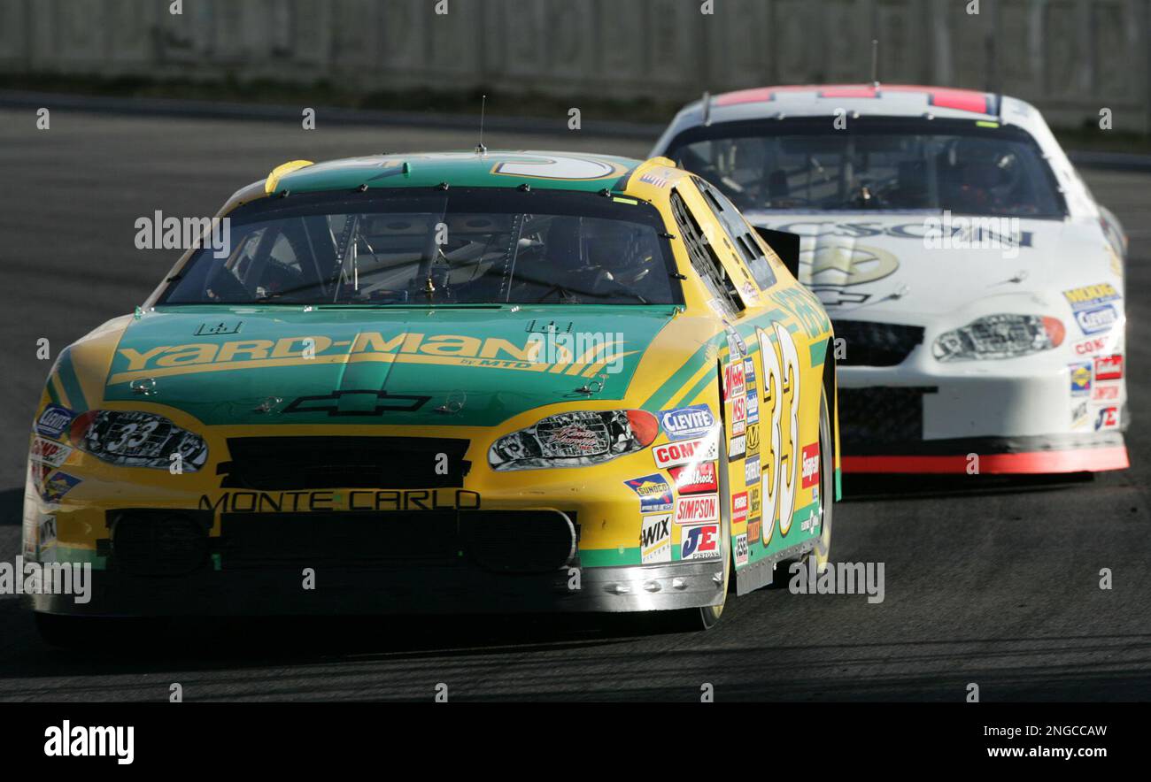Ron Hornaday Jr. of the Yard-Man Chevrolet team takes a durve as ...