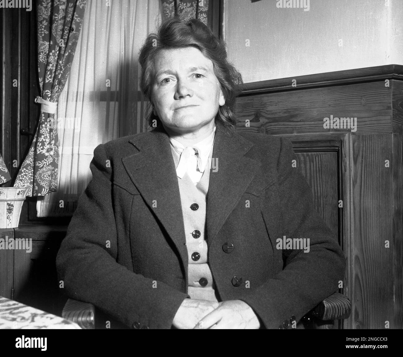 Paula Hitler, Adolf Hitler's sister, has a her photograph taken while ...