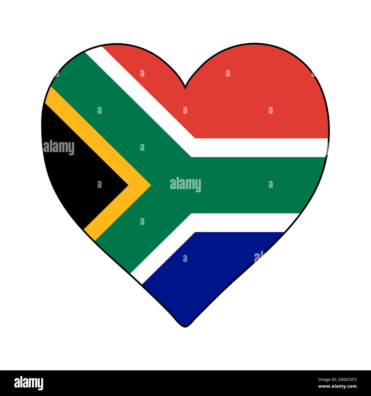 South Africa Heart Shape Flag Love South Africa Visit South Africa