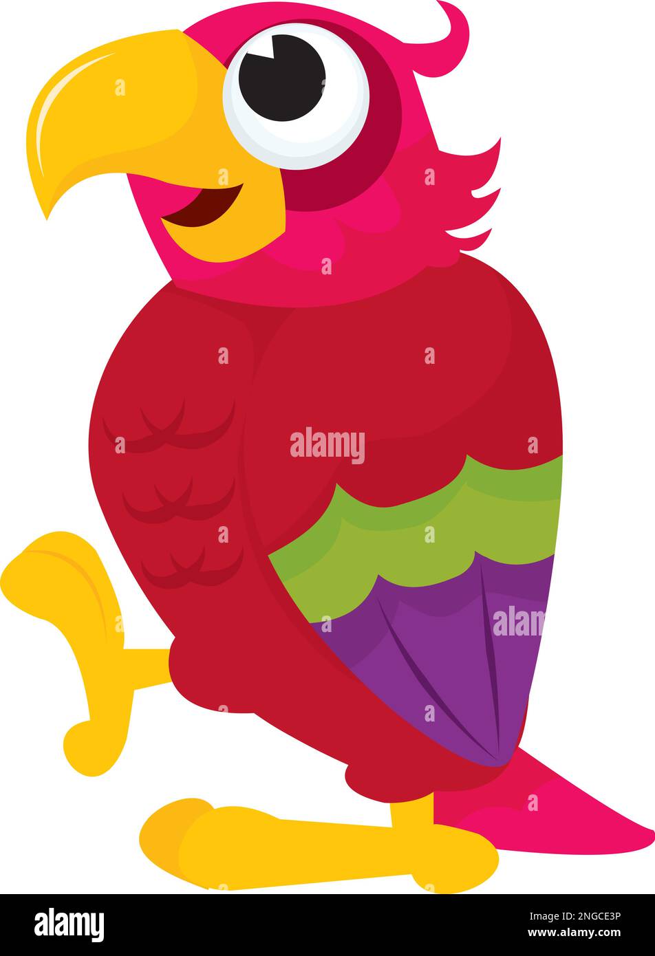 A cartoon vector illustration of a parrot standing Stock Vector Image ...