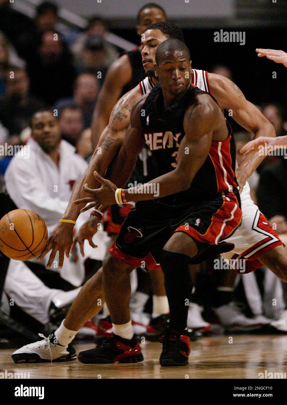 Chicago Bulls' Tyson Chandler, back, strips the ball from Miami Heat's ...