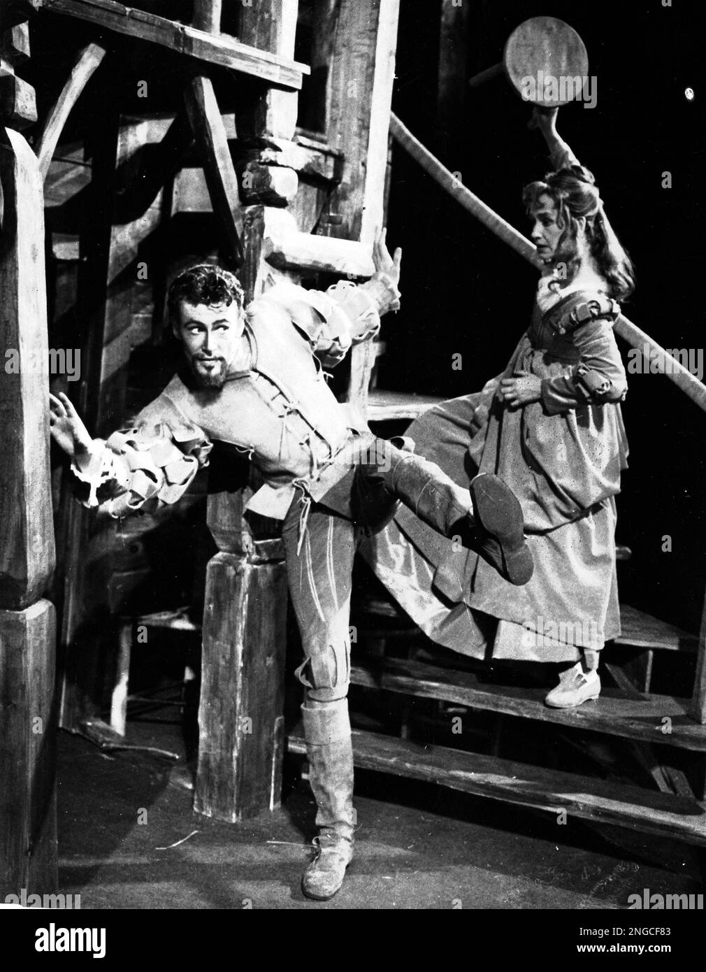 British actor Peter O'Toole stars as Petruchio, with Peggy Ashcroft as ...