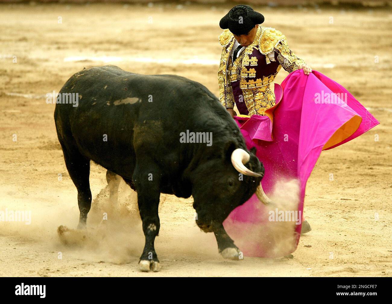 Mexican bullfighter Eulalio Lopez "Zotoluco" performs a "Veronica ...